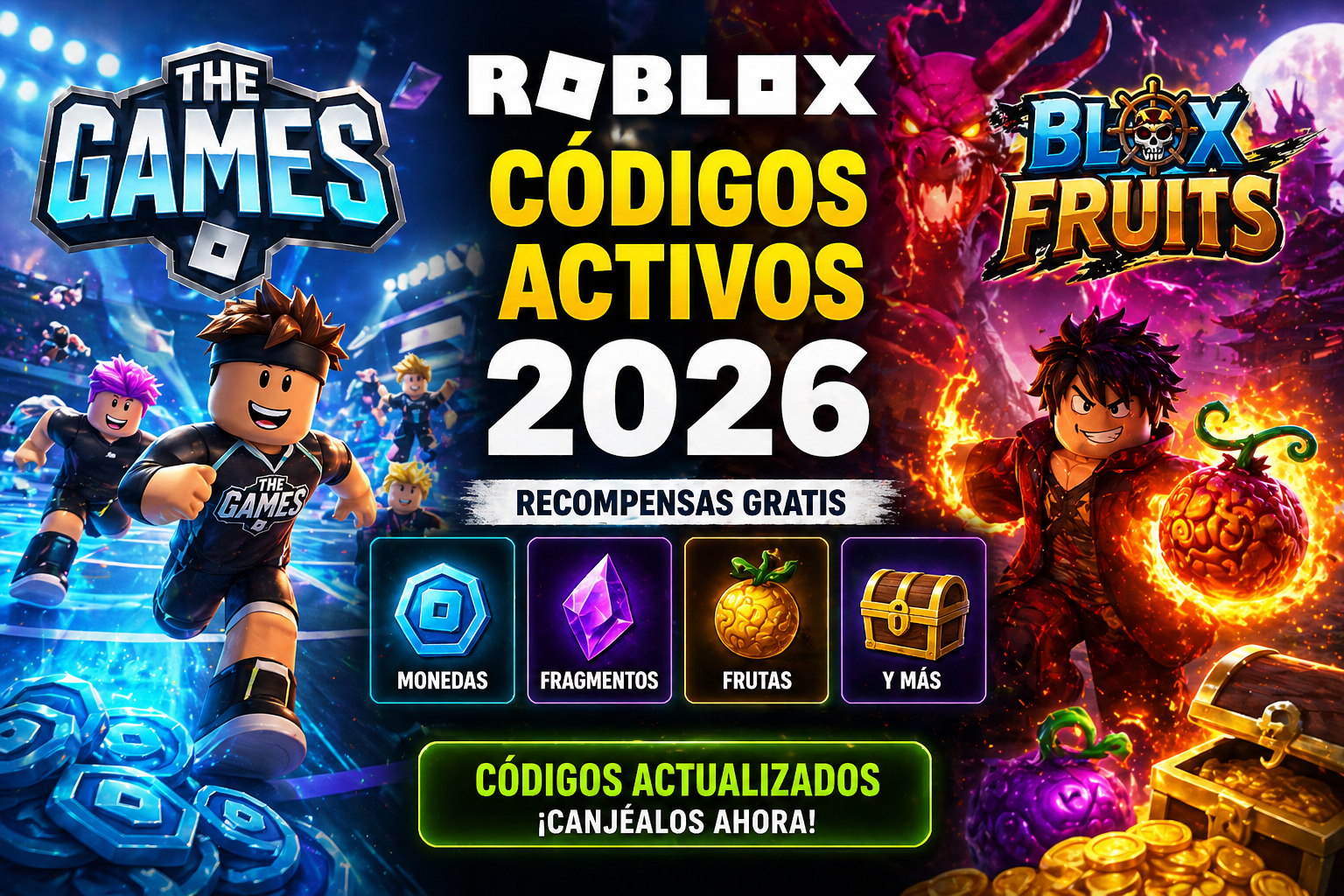Códigos Activos Roblox 2026: Ítems gratis para The Games y más